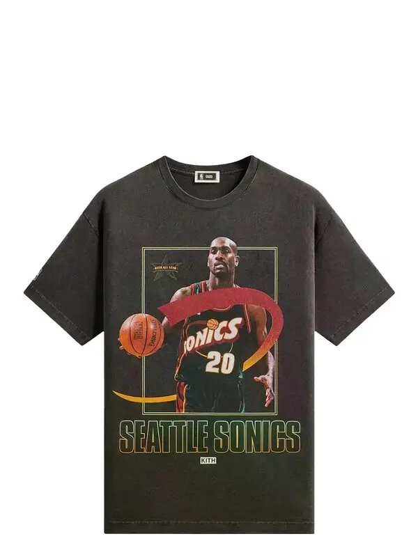Kith X Nba Gary Payton Graphic-print T-shirt - Grey