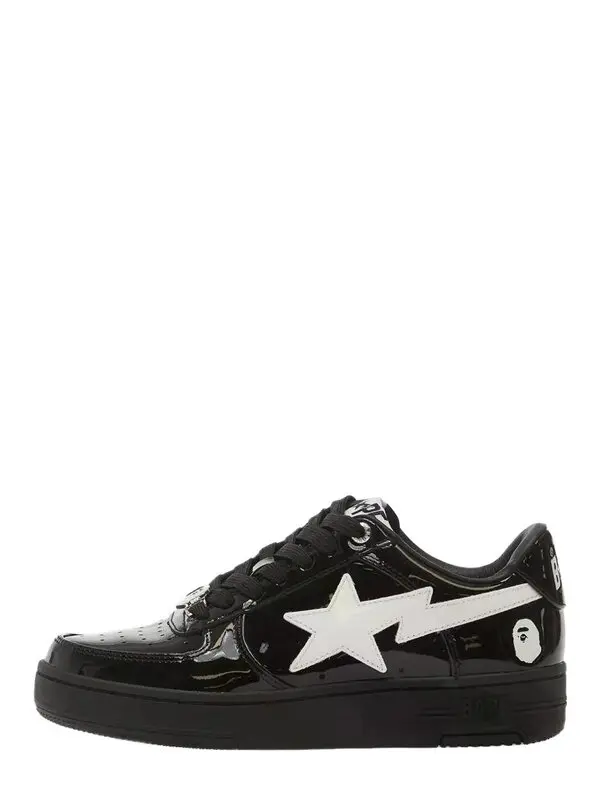 A BATHING APE Sta Patent Leather Sneakers - Black