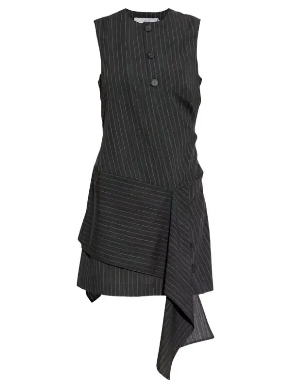 IRO PARIS Klea Pinstripe Layered Mini Dress - Grey