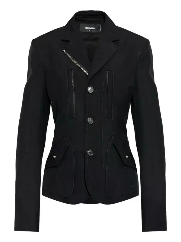 Dsquared2 Zip-detail Button-up Jacket - Black
