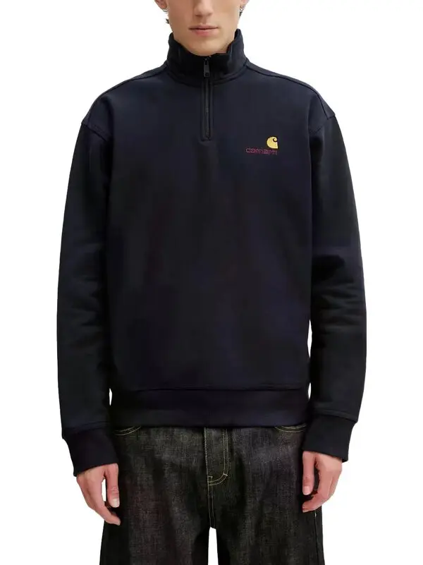 Carhartt Work In Progress American Script Half-zip Sweatshirt - Blue