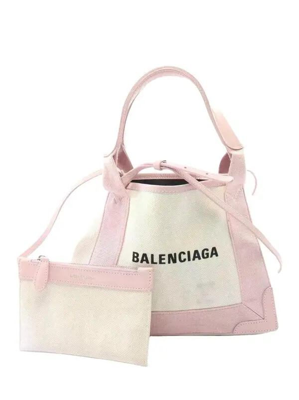 Balenciaga Navy Cabas Handbag - Neutrals