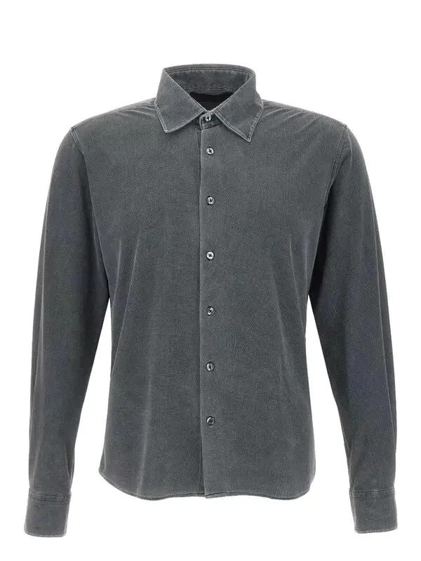 RRD Techno Wash Piqué-texture Shirt - Grey