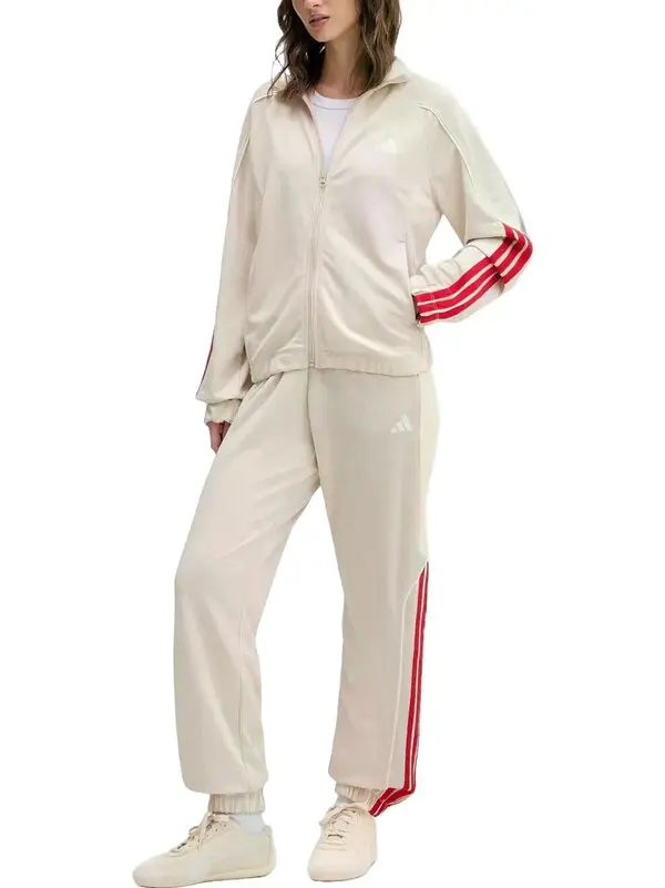 Adidas Beige Side Stripe Tracksuit - Neutrals