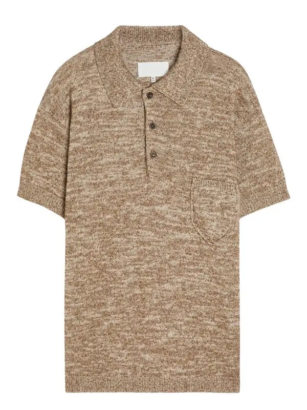 MAISON MARGIELA Melangé-knit Cotton-blend Polo Shirt - Beige