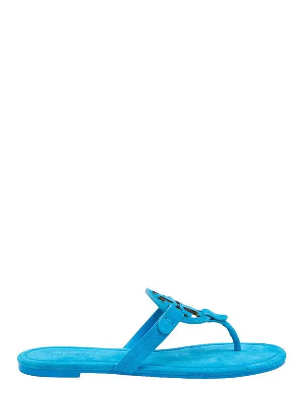 Tory Burch Miller Logo Suede Thong Sandals - Blue