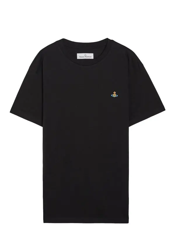VIVIENNE WESTWOOD Classic Logo-embroidered Cotton T-shirt - Black