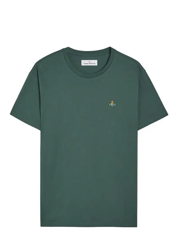 VIVIENNE WESTWOOD Classic Logo-embroidered Cotton T-shirt - Green
