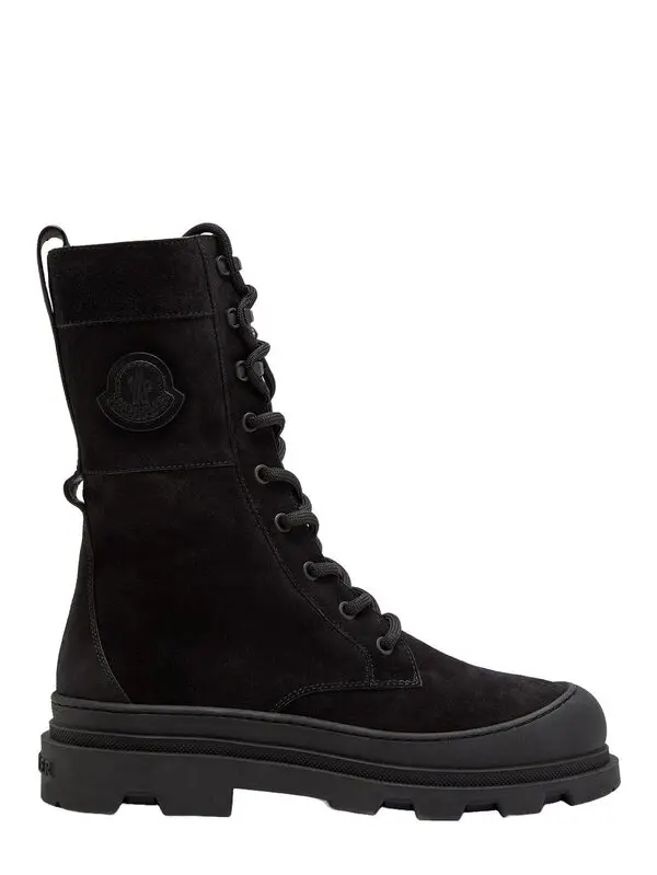 Moncler Vera High Suede Mid-calf Boots - Black