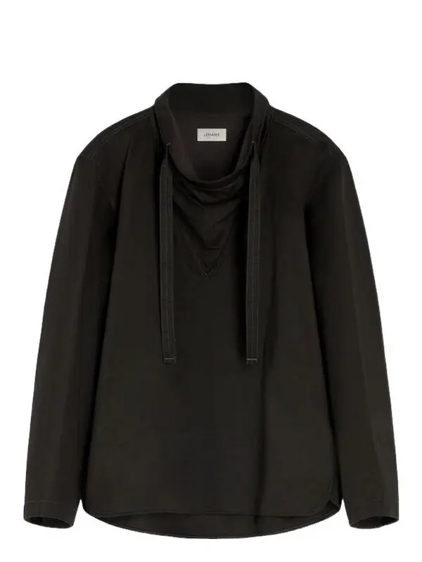 LEMAIRE Vareuse High-neck Top With Drawstring - Black