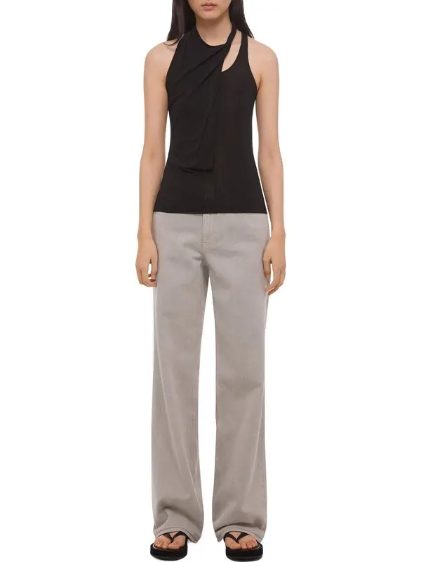 Helmut Lang Asymmetric Twist Tank Top - Black
