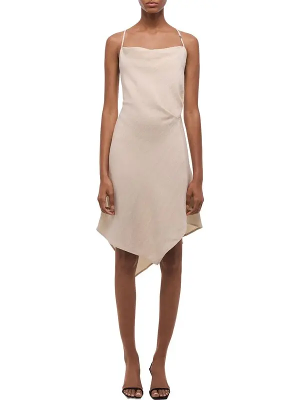 Helmut Lang Twill Knotted Handkerchief Slip Dress - Neutral
