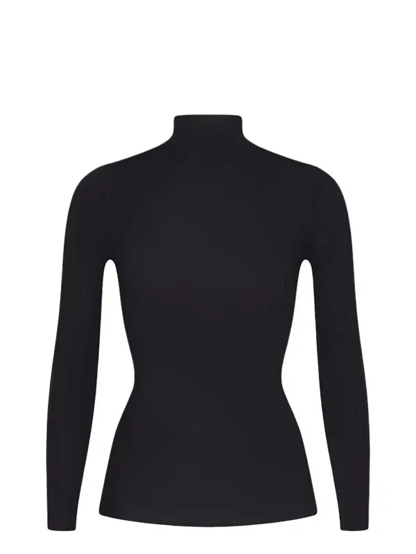 Nike X Skims Weightless Layers Mock-neck Long-sleeve Top - Obsidian
