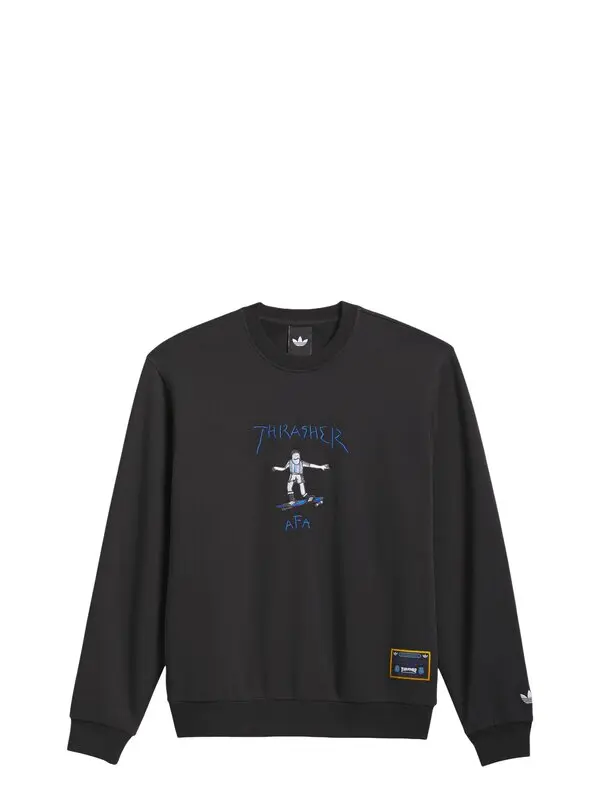 Adidas Argentina X Thrasher Crewneck Sweatshirt - Black