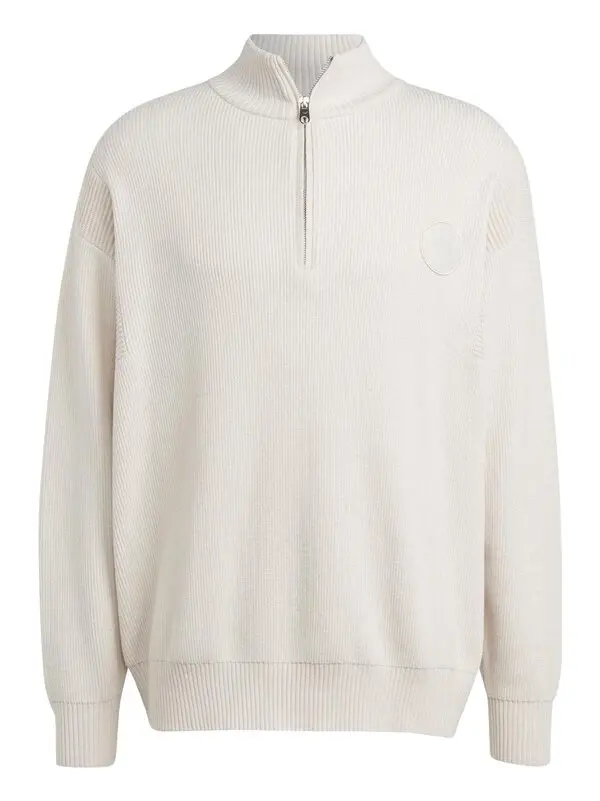 Adidas Originals Club Knit Half-zip Sweater - Beige