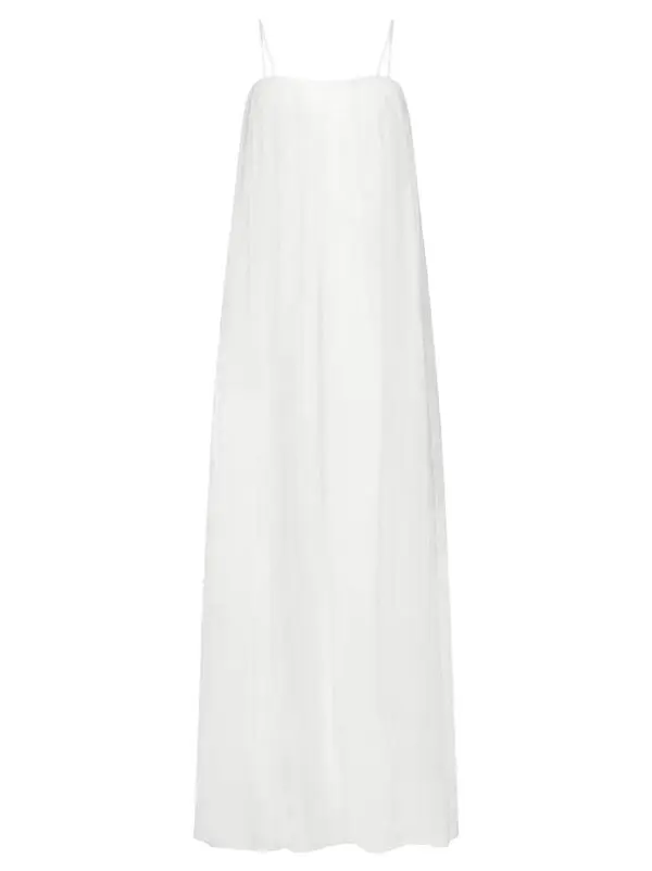 TWP Shirred Column Maxi Dress - Neutrals