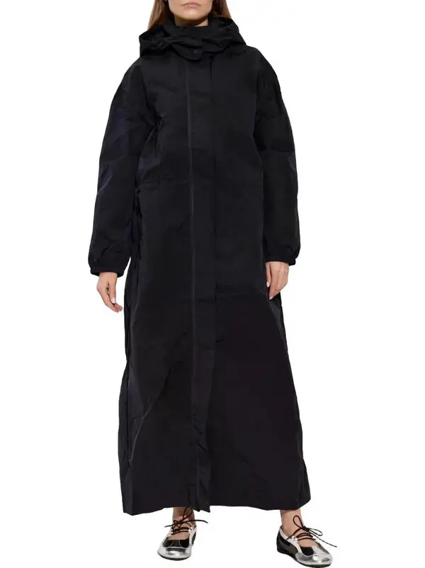 DIESEL® Hooded Crinkled Coat - Black