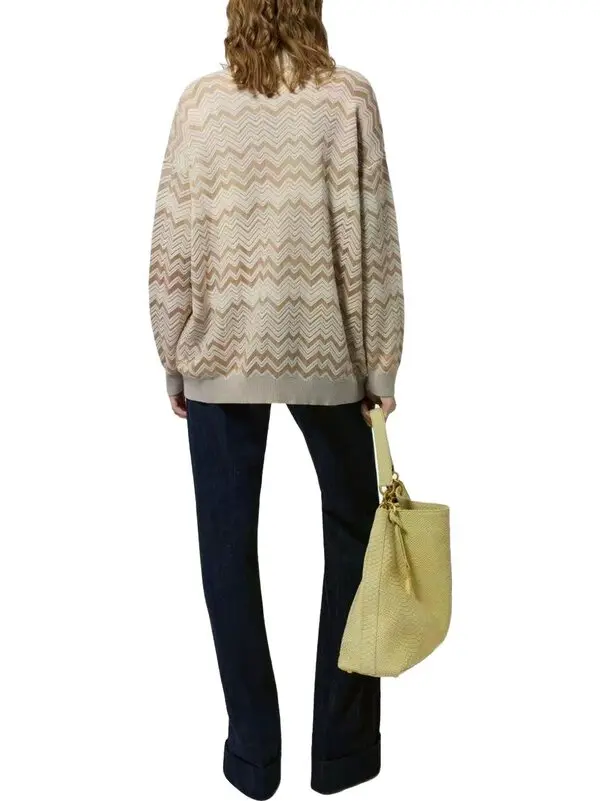 Missoni Zigzag-knit High-neck Sweater - Neutrals