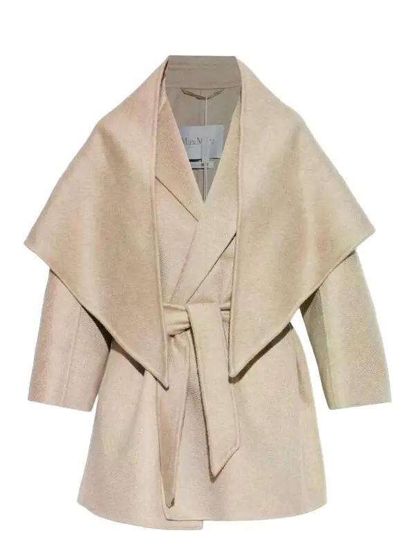 Max Mara Detto Belted Shawl-collar Coat - Neutrals