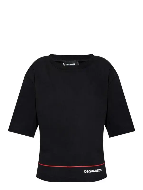 Dsquared2 Logo Print Short Sleeve T-shirt - Black