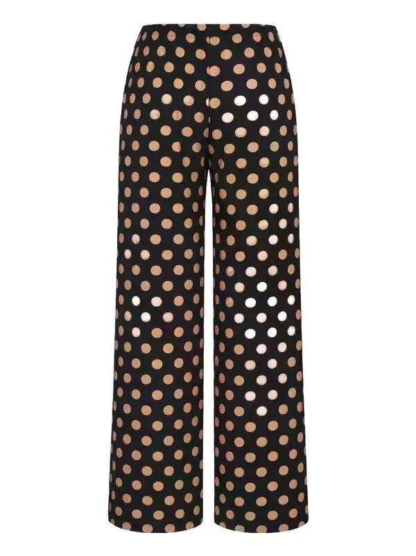 SIMONMILLER Nella Polka-dot Wide-leg Trousers - Black