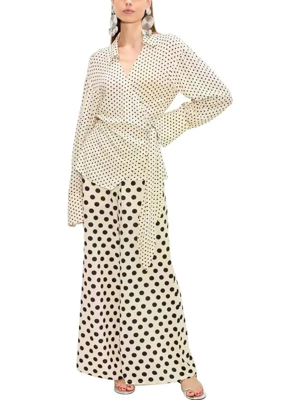SIMONMILLER Nella Polka Dot Wide-leg Trousers - Neutrals