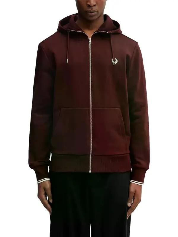 Fred Perry Embroidered Zip-up Hoodie - Red