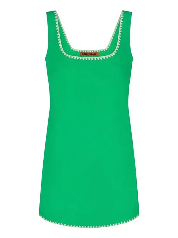 SIMONMILLER Sahara Embroidered Shift Mini Dress - Green