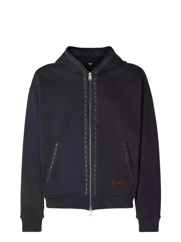 Fendi Cotton Zip-up Hoodie - Blue