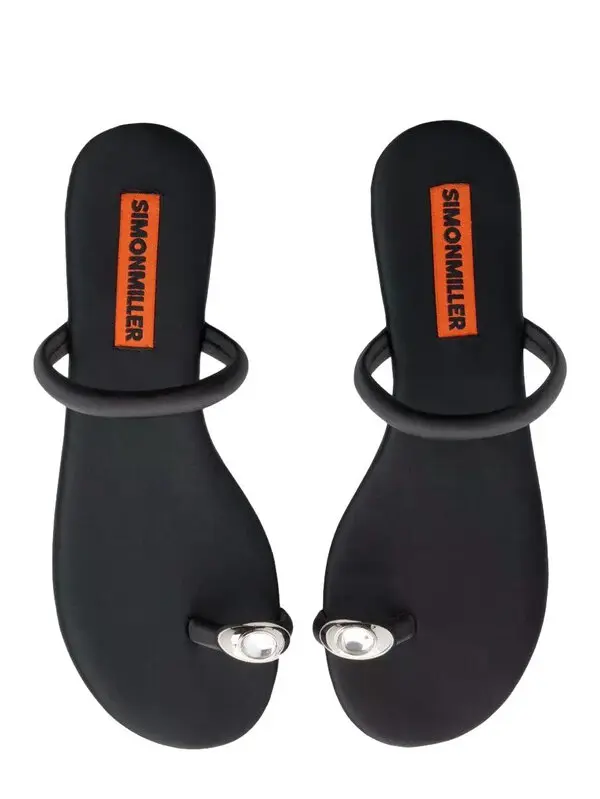 SIMONMILLER Pipe Crystal-embellished Flat Sandals - Black