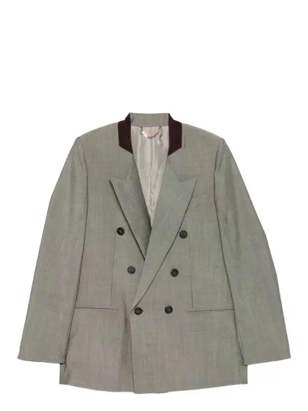 Victoria Beckham Double-breasted Peak-lapel Blazer - Grey