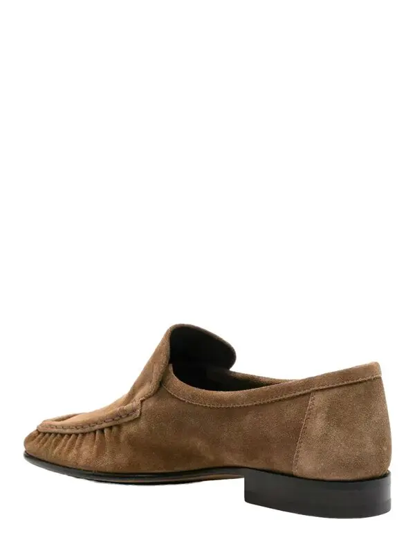 THE ROW Ruched Detail Loafers - Brown
