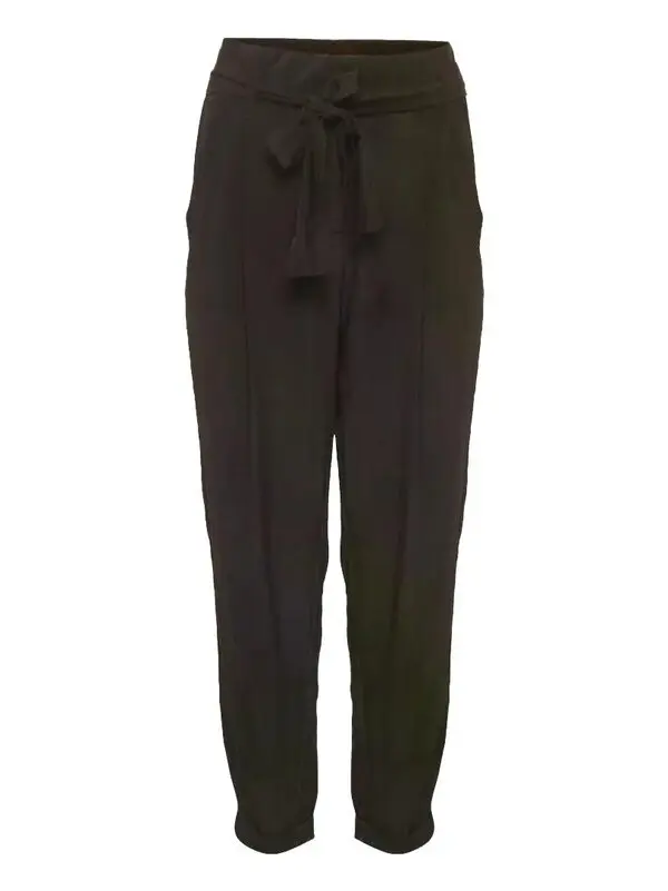 Dolce & Gabbana Belted Silk Trousers - Black