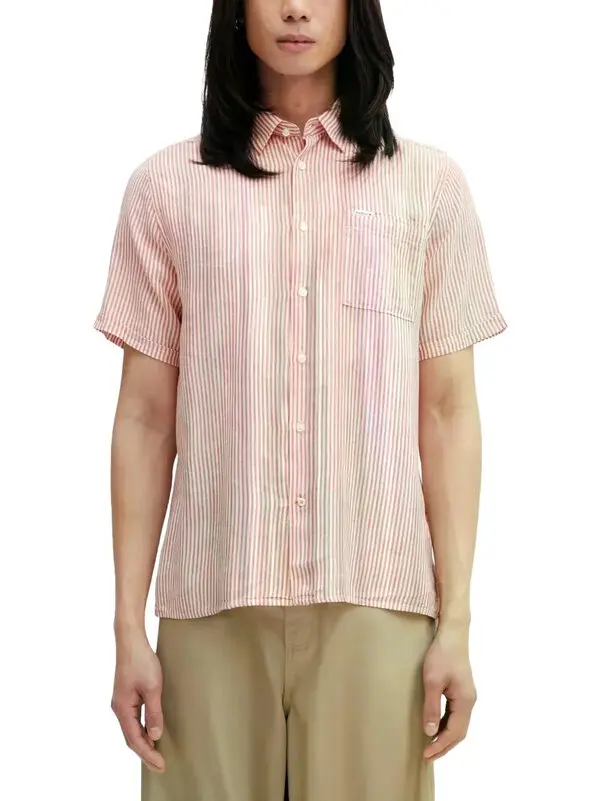 Barbour Deerpark Striped Short-sleeve Shirt - Red