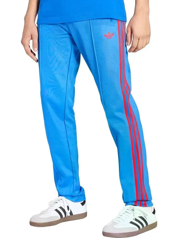 Adidas Logo-embroidered Side-stripe Track Pants - Blue