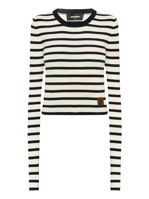 Dsquared2 Striped Wool Sweater - Neutrals