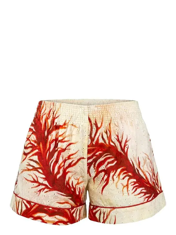 F.R.S FOR RESTLESS SLEEPERS Broderie Anglaise Coral Print Shorts - Neutrals