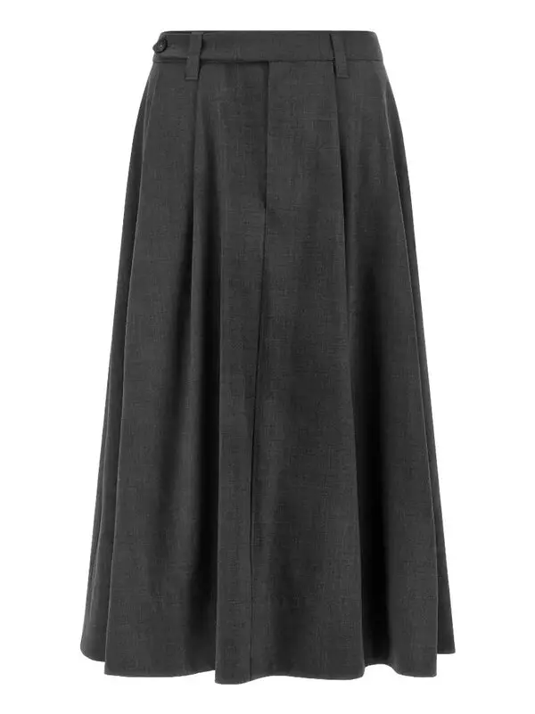 Brunello Cucinelli Monile Detail Flared Midi Skirt - Grey