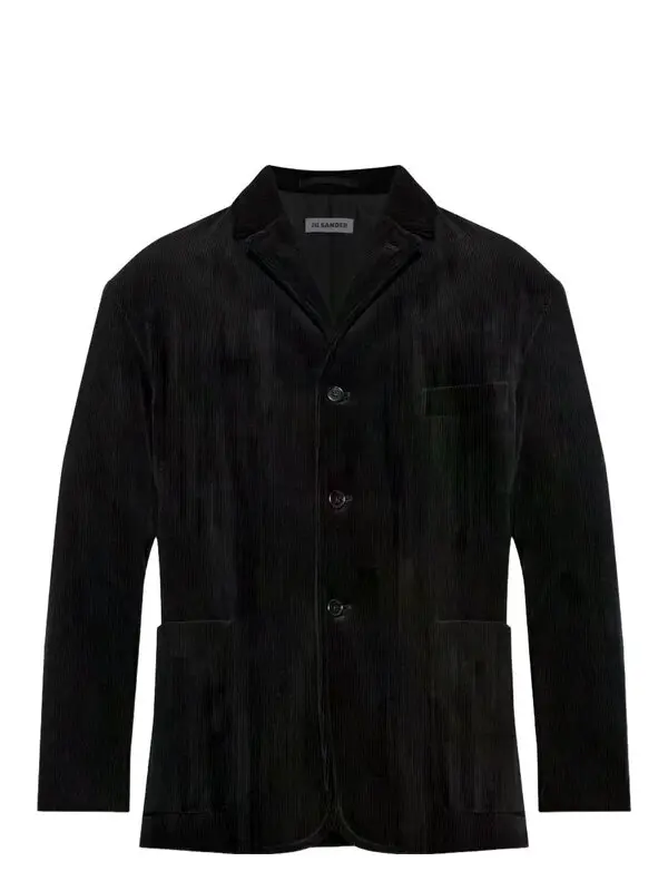JIL SANDER Corduroy Button-up Blazer - Black