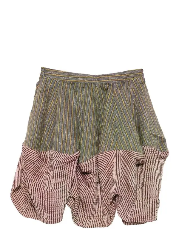KIKO KOSTADINOV Stripe Pattern Bubble Hem Mini Skirt - Grey