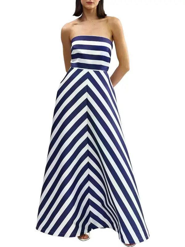 ASTON STUDIO Audrey Strapless Gown - Blue