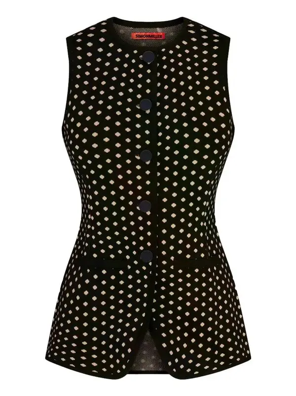 SIMONMILLER Del Mar Polka-dot Vest - Black