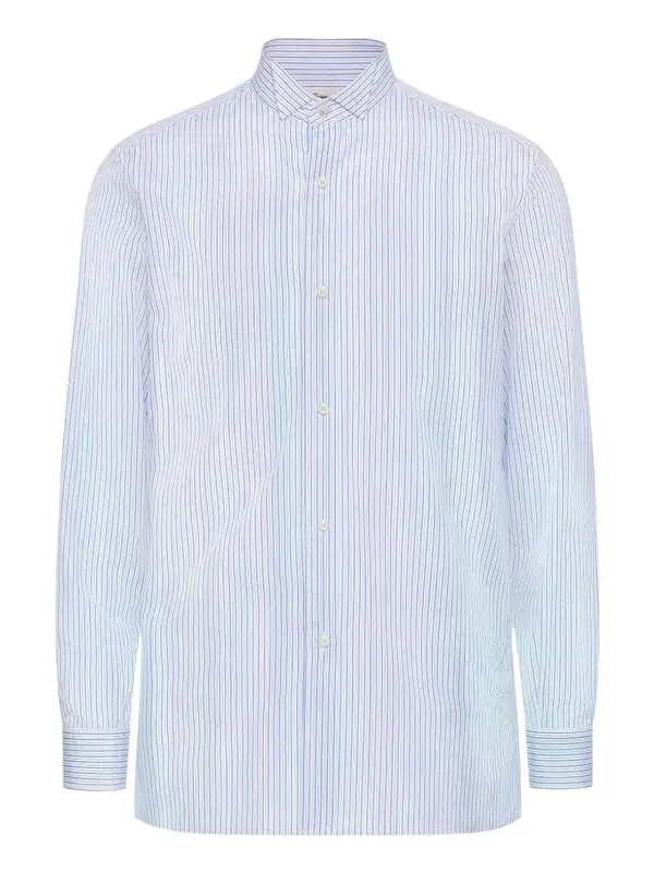MAISON MARGIELA Striped Cotton Shirt - White And Light Blue Pinstripes