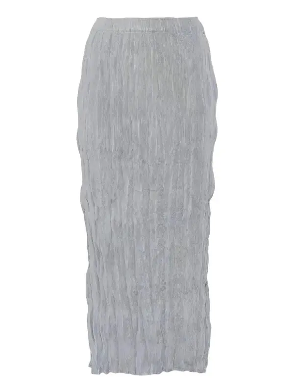 GONGDID DESIGN Plissé Elasticated Waist Midi Skirt - Grey