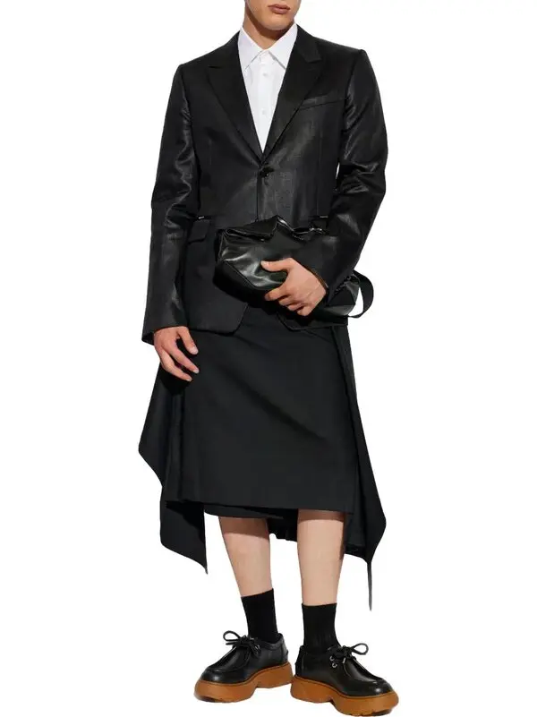 Alexander McQueen Asymmetrical Pleated Skirt - Black
