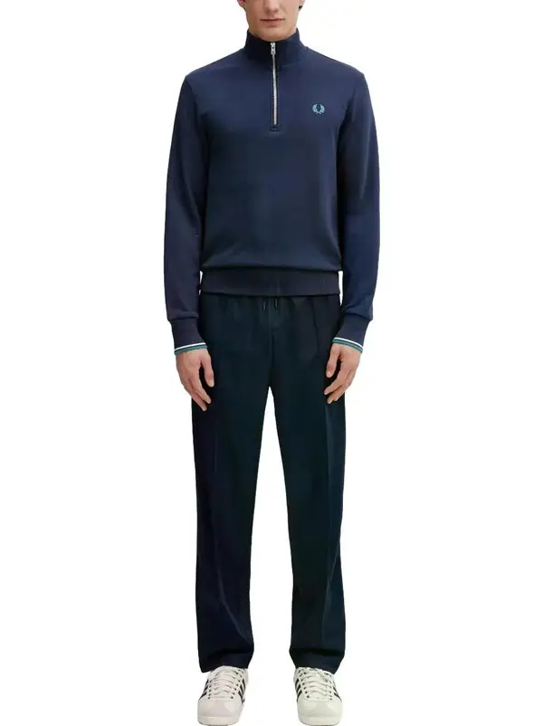 Fred Perry Quarter-zip Cotton Sweater - Blue