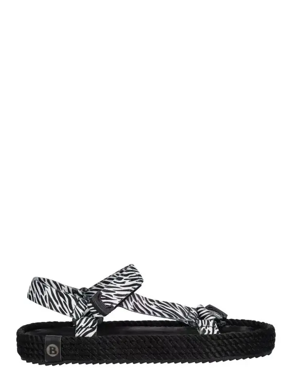 BOHONOMAD Miami Zebra-print Rope Sandals - Black