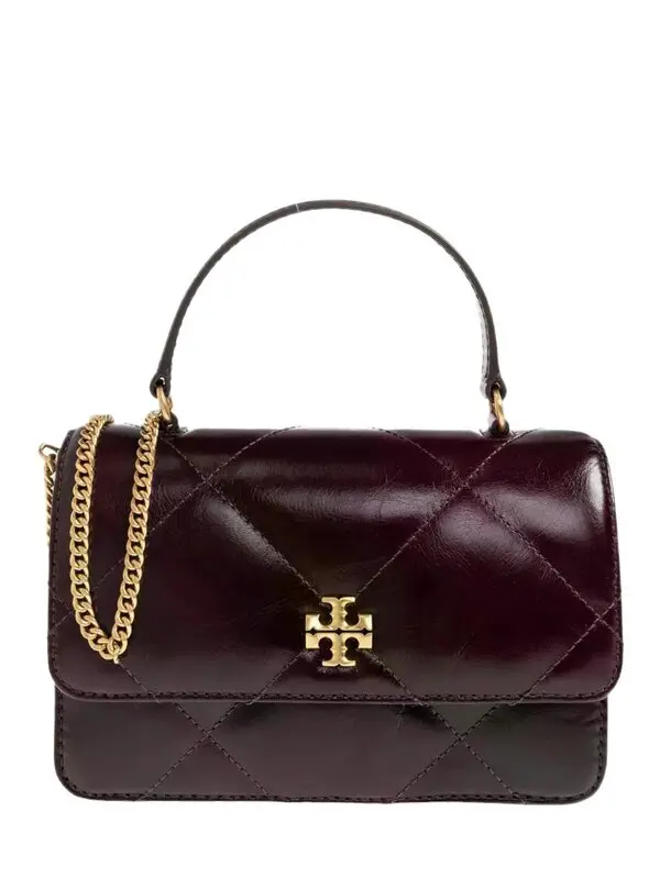 Tory Burch Mini Kira Diamond Quilt Distressed Crossbody Bag - Red