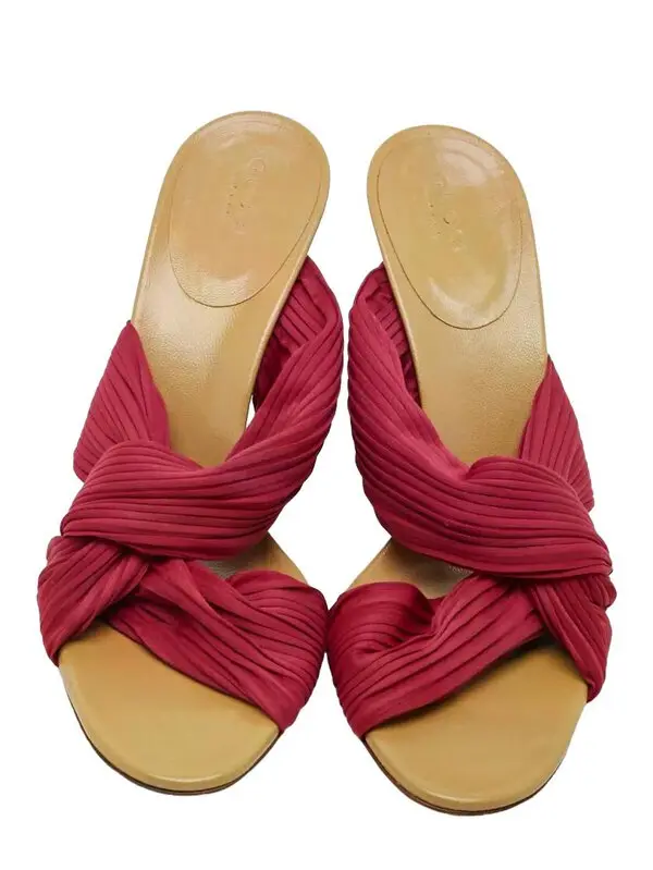 Gucci Pleated Knotted Sandals - Red