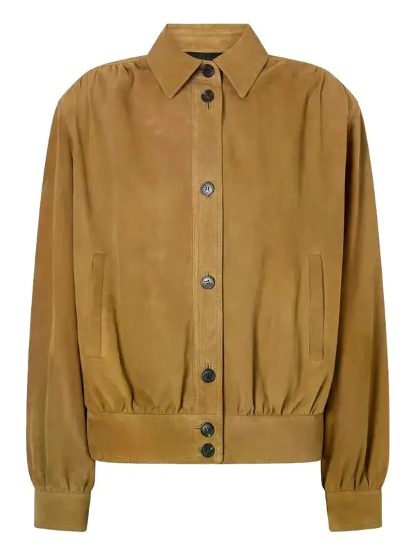 Saint Laurent Suede Shirt Jacket - Neutrals